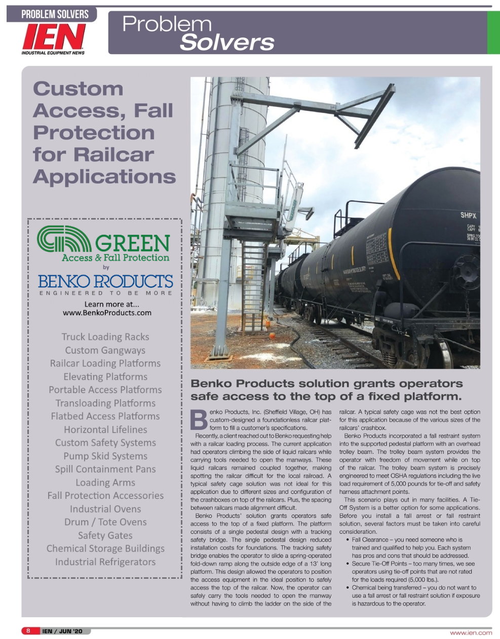 Custom Safe Access & Fall Protection for Railcar Applications - GREEN ...